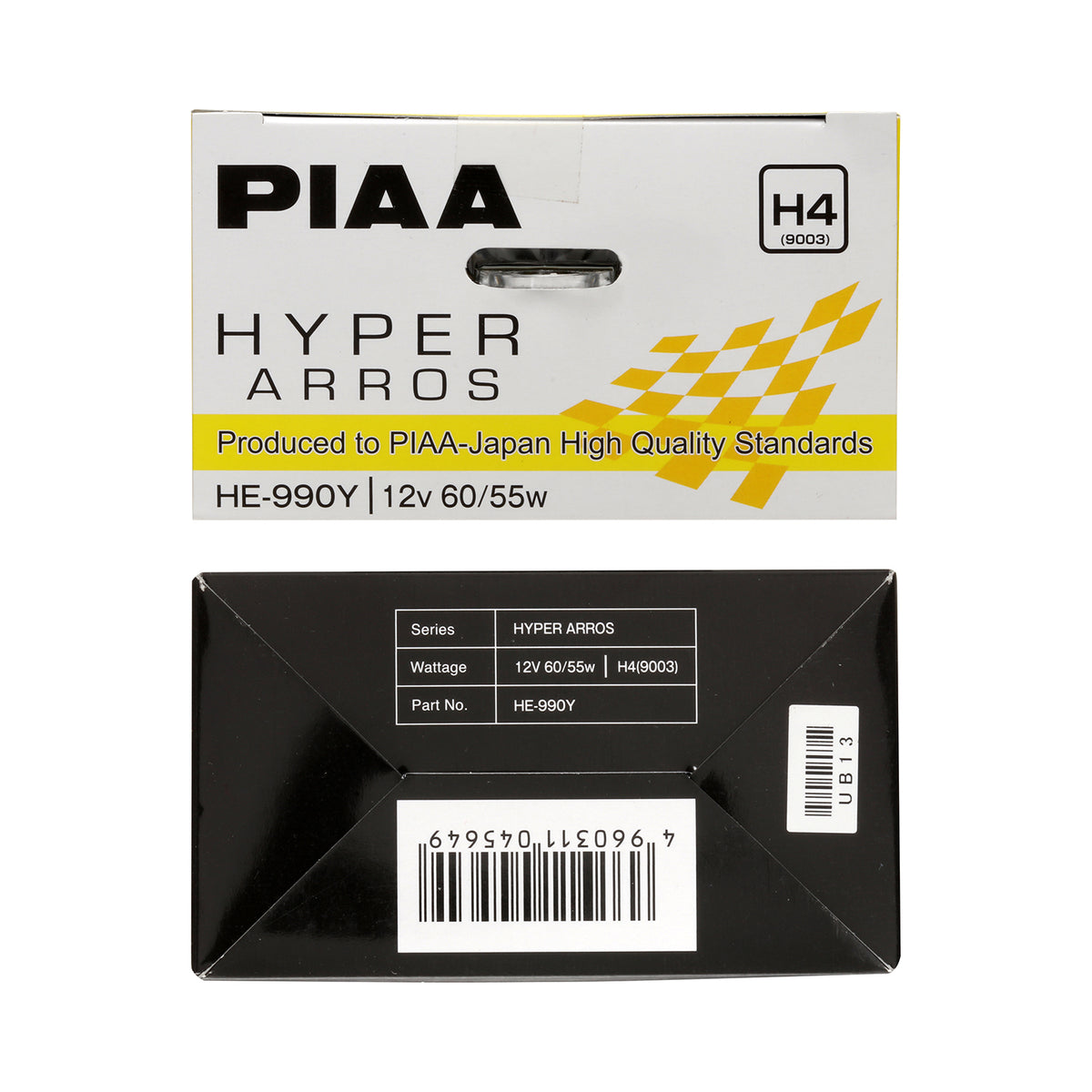 PIAA Hyper Arros Ion Yellow H4 12v 60/55w (twin pack) 2500k